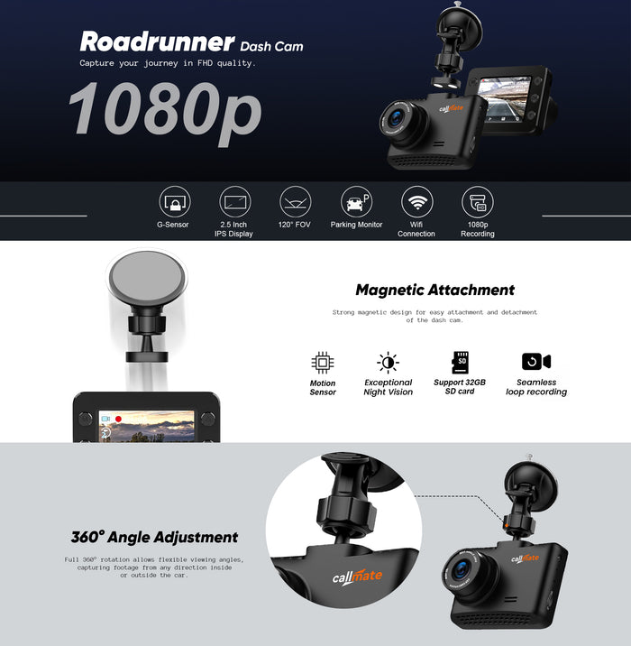 Roadrunner : Car Dashboard Camera 1080p Full HD