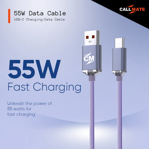 Callmate Complimentary Usb To C Braided Cable, 55w